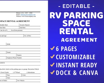 RV Parking Space Rental Agreement | RV Lot Rental Agreement | Letter ...