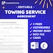 Towing Service Agreement Contract With Tow Request Form, for Private Property, Wrecker Service ...