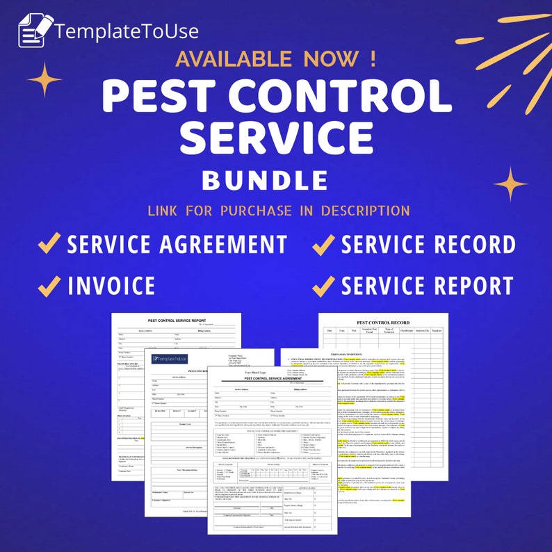 Pest Control Service Agreement for Your Pest Control Business, Editable ...