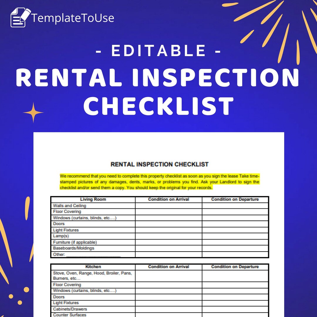 Rental Inspection Checklist, Protect Tenant From Unexpected Bad Premise ...