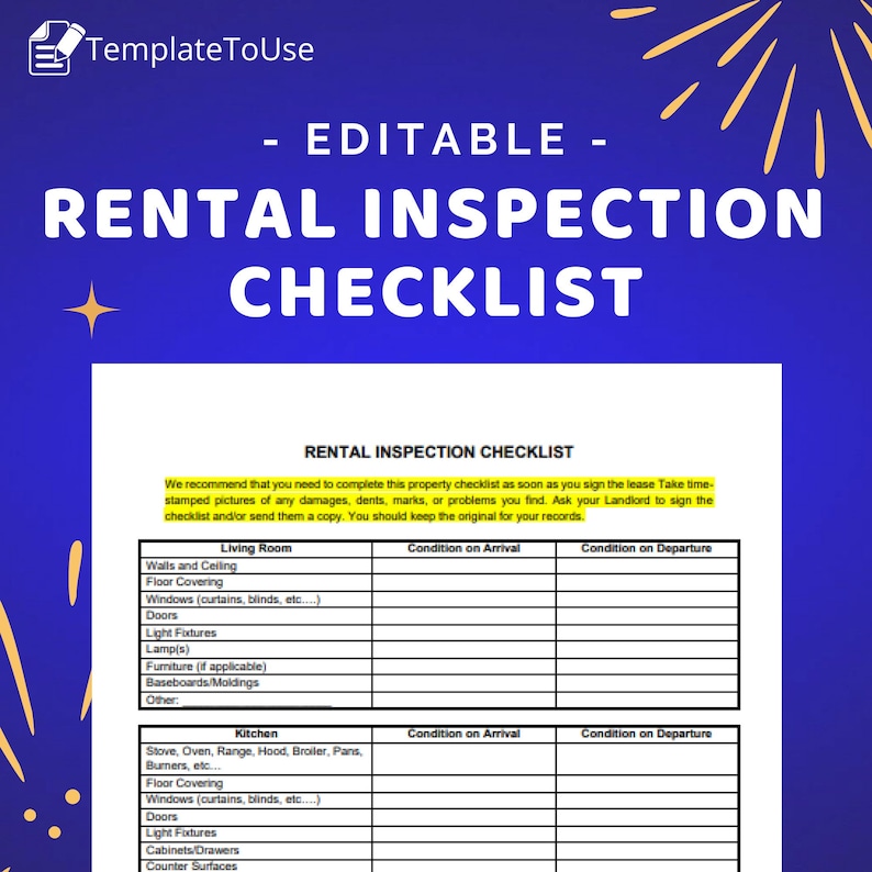 Rental Inspection Checklist, Protect Tenant From Unexpected Bad Premise ...