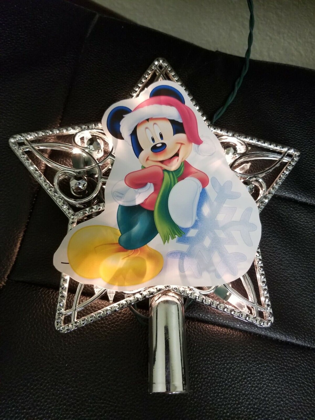 Mickey Mouse Snowflake Disney Inspired Christmas Tree Topper - Etsy
