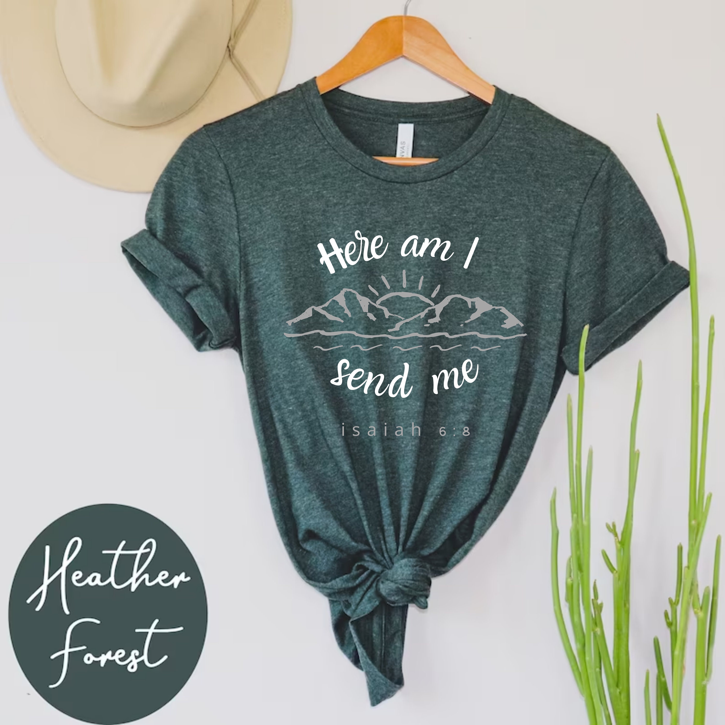 Here Am I Send Me Isaiah 6:8 Bible Verse Tee, Trending Christian ...
