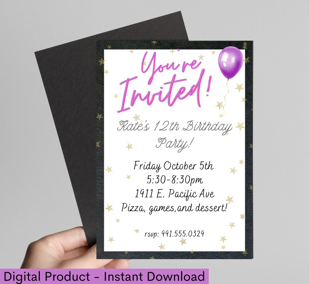 Tween Birthday Invite - Etsy
