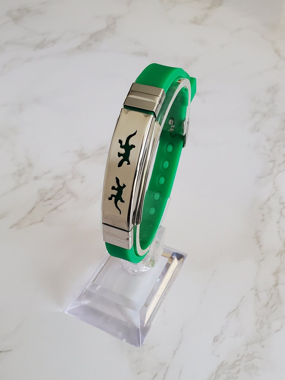 Pain Relief Bracelet, EMF/5G Protection, Green Neoprene Band With Charm ...