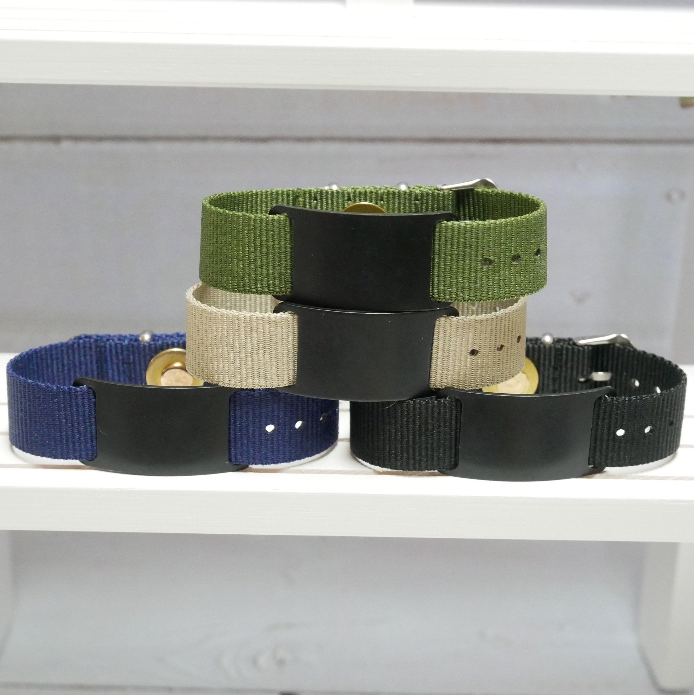 Nylon Strap Band Solid Color With Frequency Disc and Black - Etsy