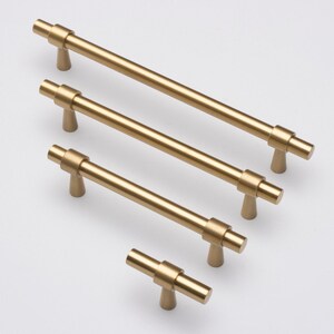 Modern Solid Brass Cabinet Knobs and Handles Gold Furniture - Etsy