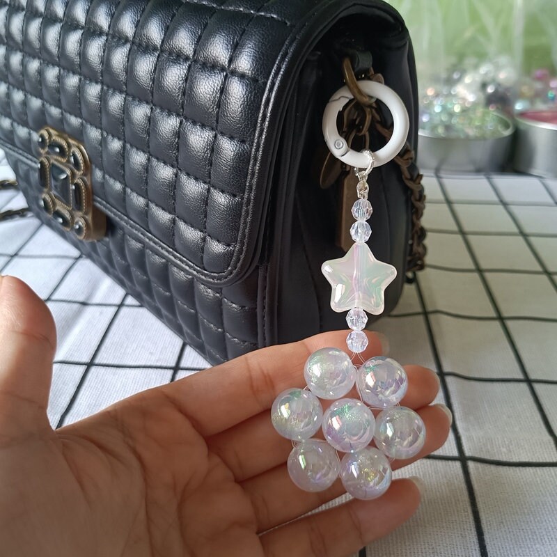Cartoon Rabbit Keychain: DIY Beaded Acrylic Charm - Etsy