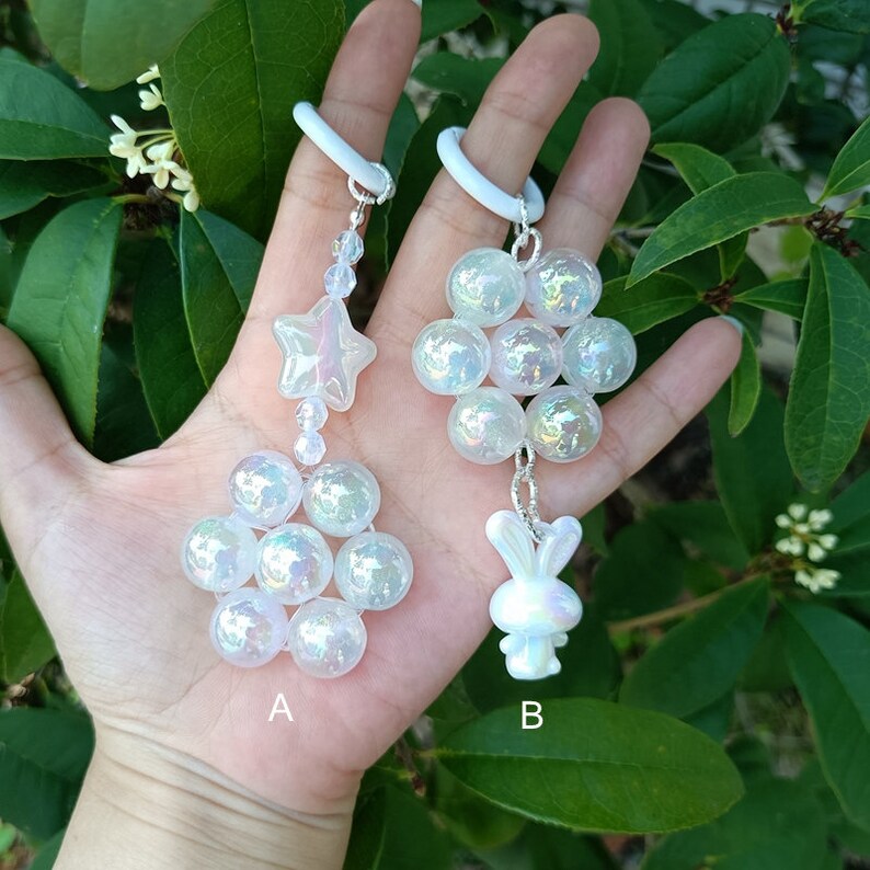 Cartoon Rabbit Keychain: DIY Beaded Acrylic Charm - Etsy