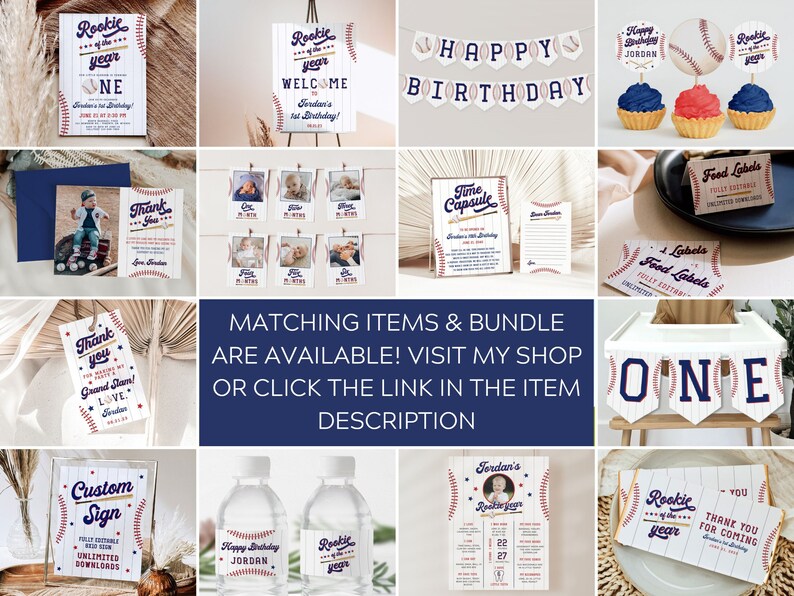 Rookie of the Year First Birthday Thank You Card Baseball - Etsy