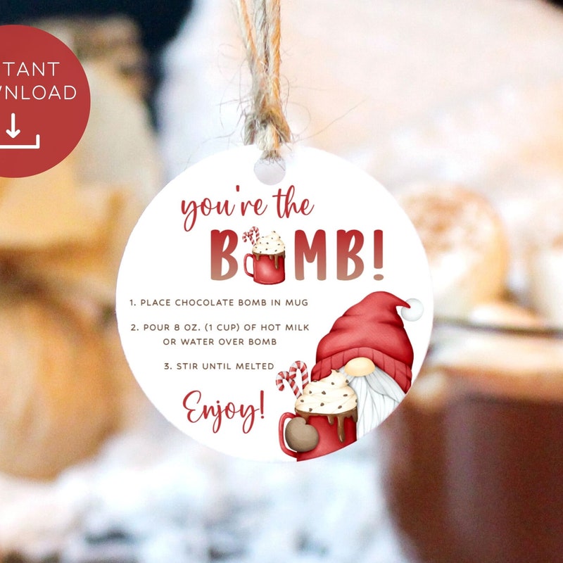Hot Cocoa Bomb Tag - Etsy