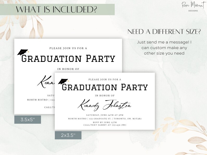 EDITABLE Graduation Insert Graduation Party Inserts - Etsy Canada