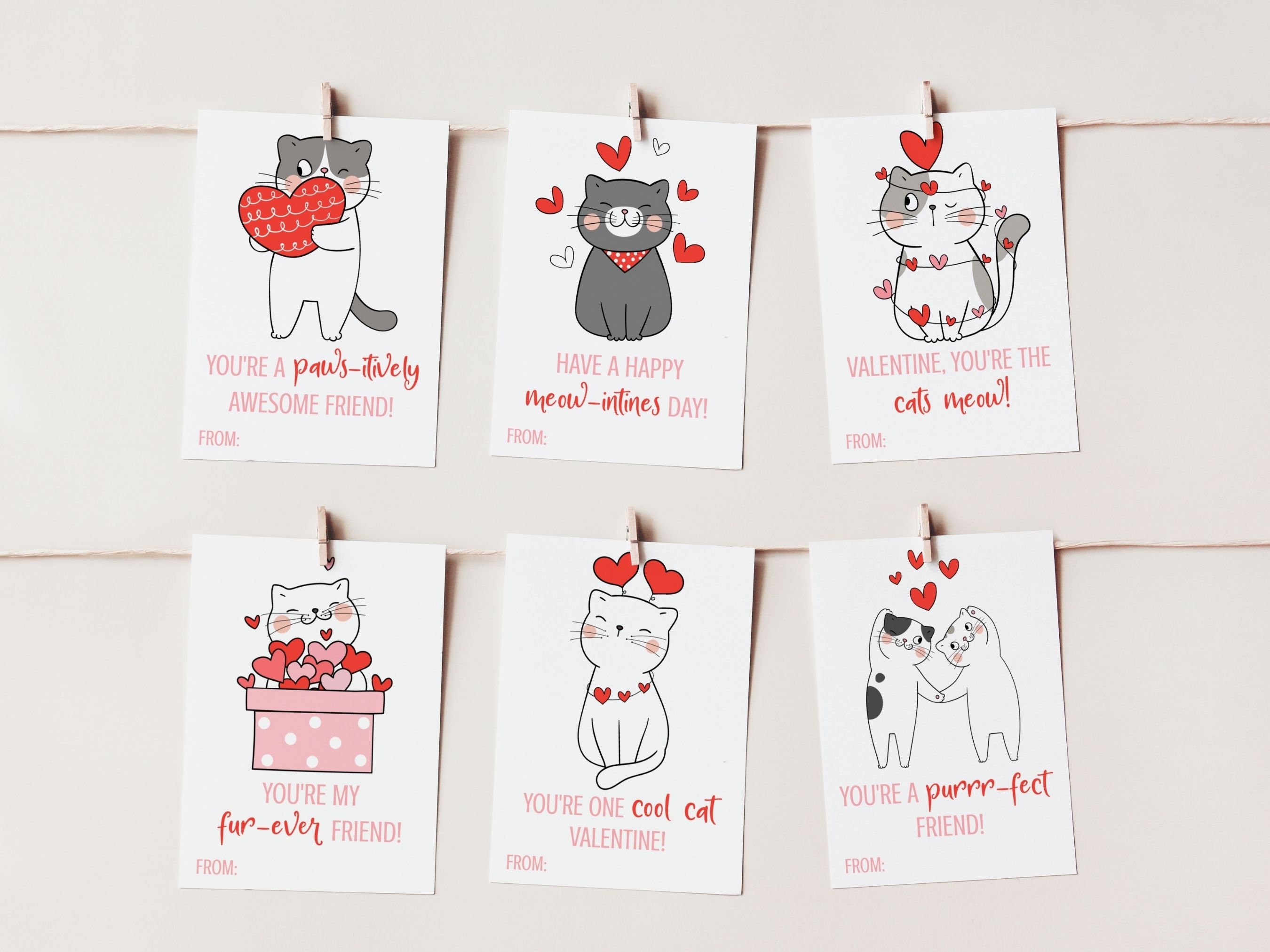 Kids Valentines Cards, Classroom Valentine's Day Cards for Kids ...