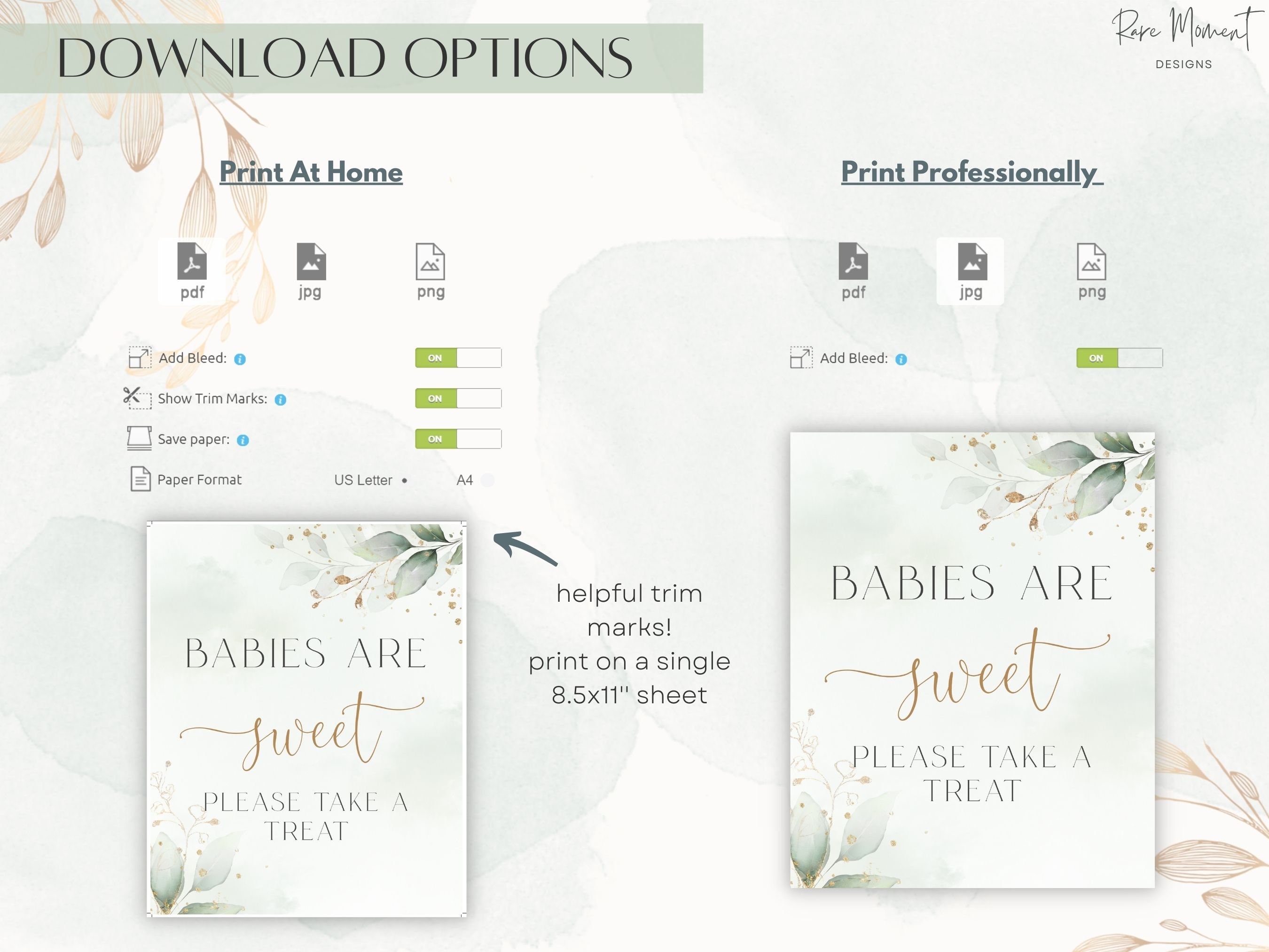 Editable Greenery Baby Shower Signs, Eucalyptus Baby Shower Signage ...