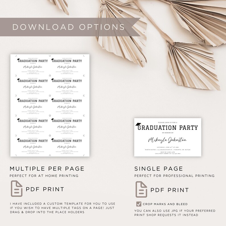 EDITABLE Graduation Insert, Graduation Party Inserts, Graduation 2026 ...