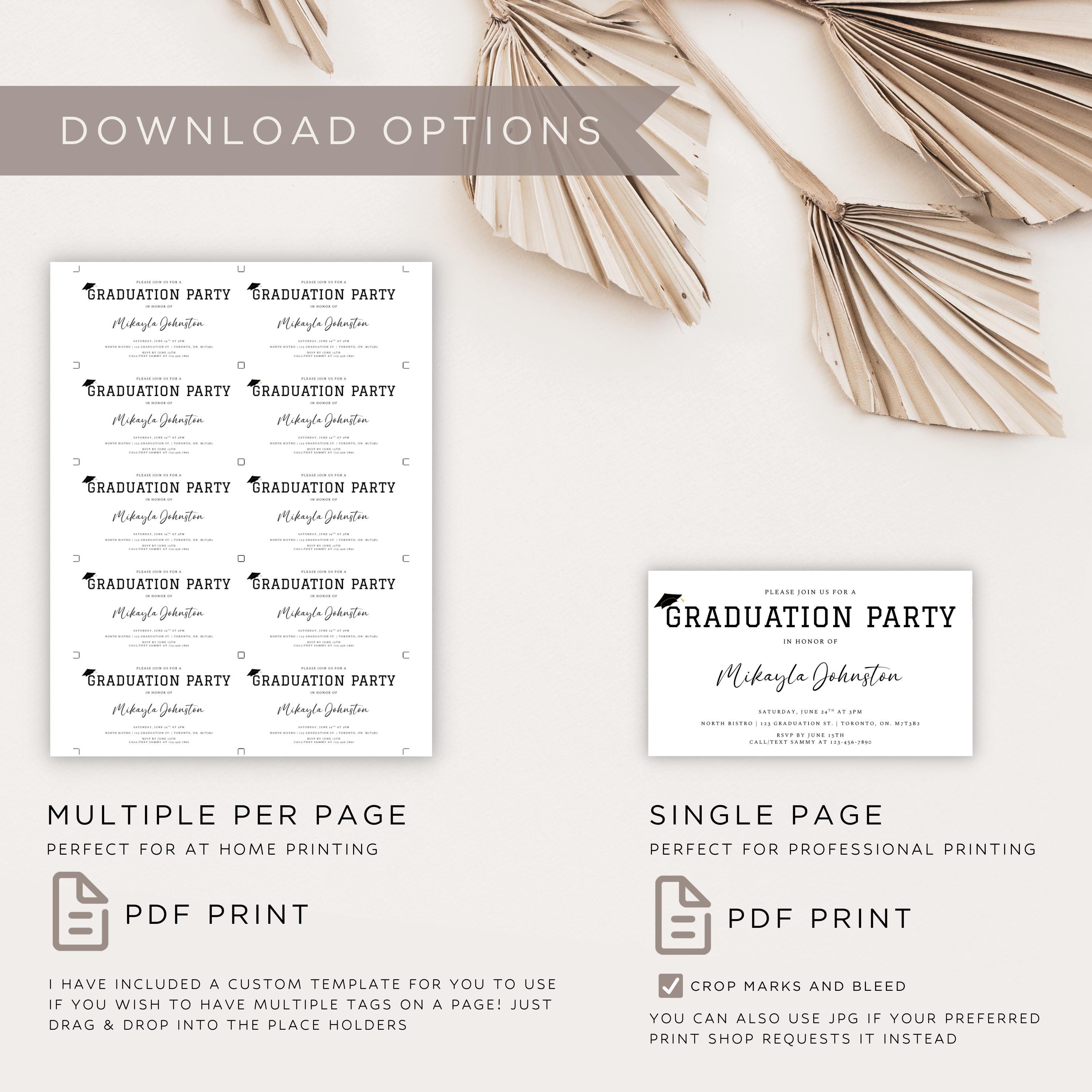 EDITABLE Graduation Insert, Graduation Party Inserts, Graduation 2026 ...