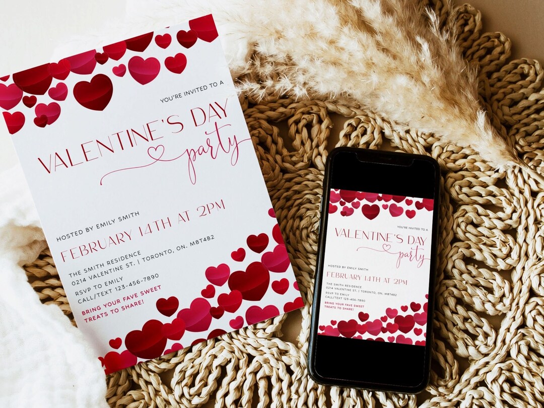Valentines Day Party Invitation, Friends Valentine's Party Invite ...