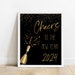 New Years Eve Party Sign Template, New Years Custom Sign, Black & Gold ...