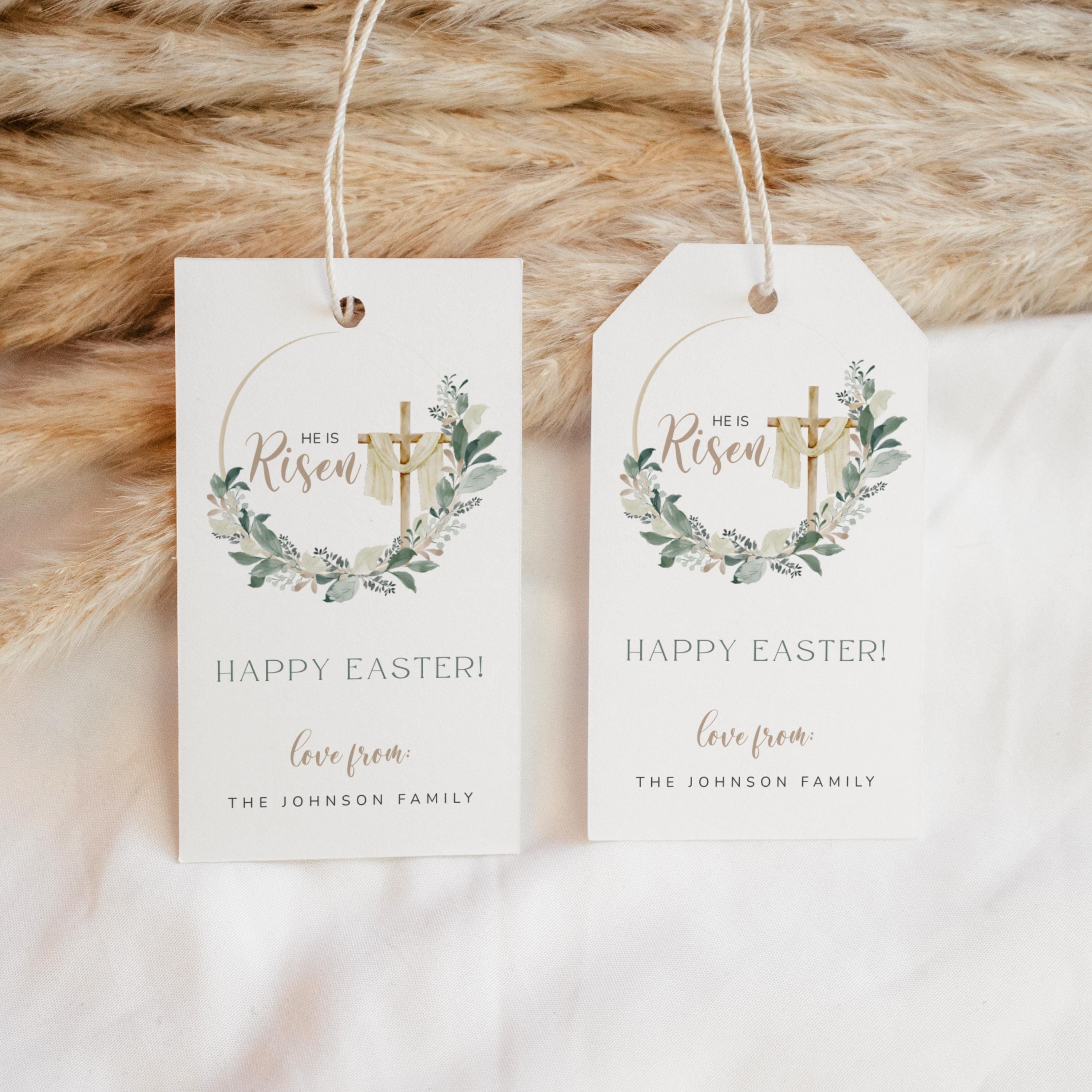 He is Risen Gift Tag, Editable Religious Easter Gift Tags, Printable ...