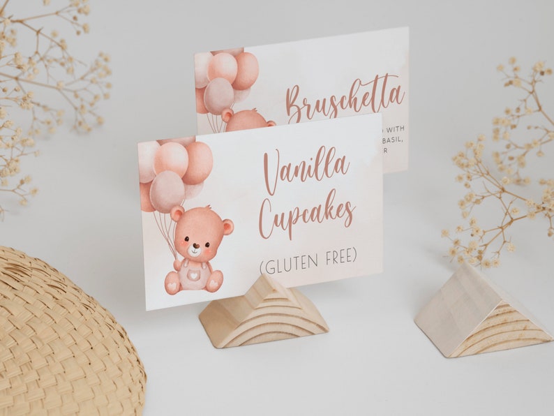 Teddy Bear Baby Shower Food Labels Template Bear Baby Shower - Etsy