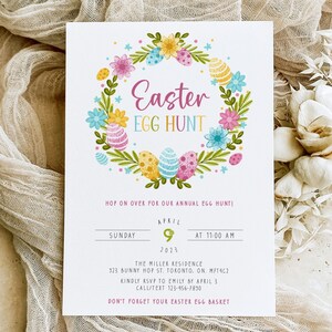 EDITABLE Easter Egg Hunt Invitation, Easter Egg Hunt Flyer, Printable ...
