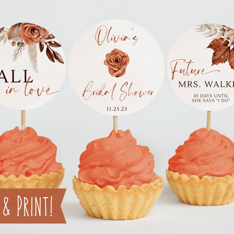 Fall Cupcake Toppers - Etsy
