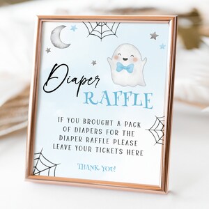 A Little Boo is Almost Due Baby Shower Diaper Raffle Sign, Halloween ...
