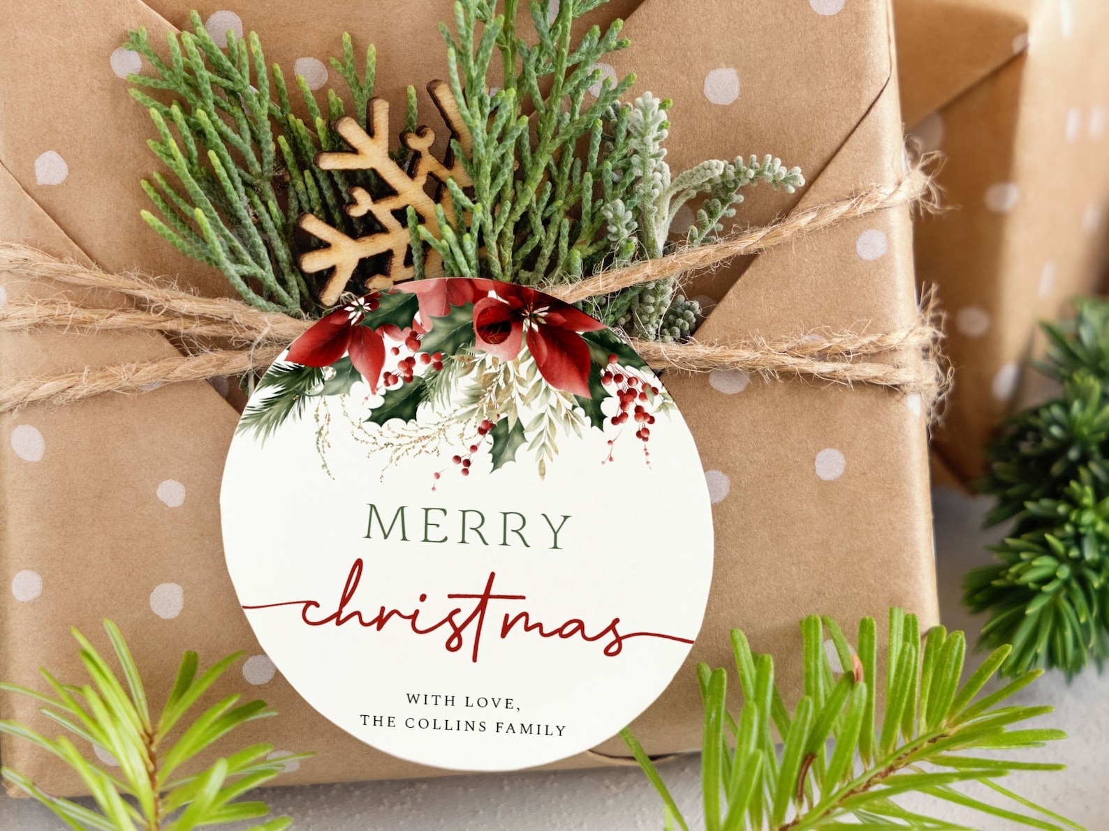 EDITABLE Christmas Favor Tags Template, Printable Holiday Gift Tags ...