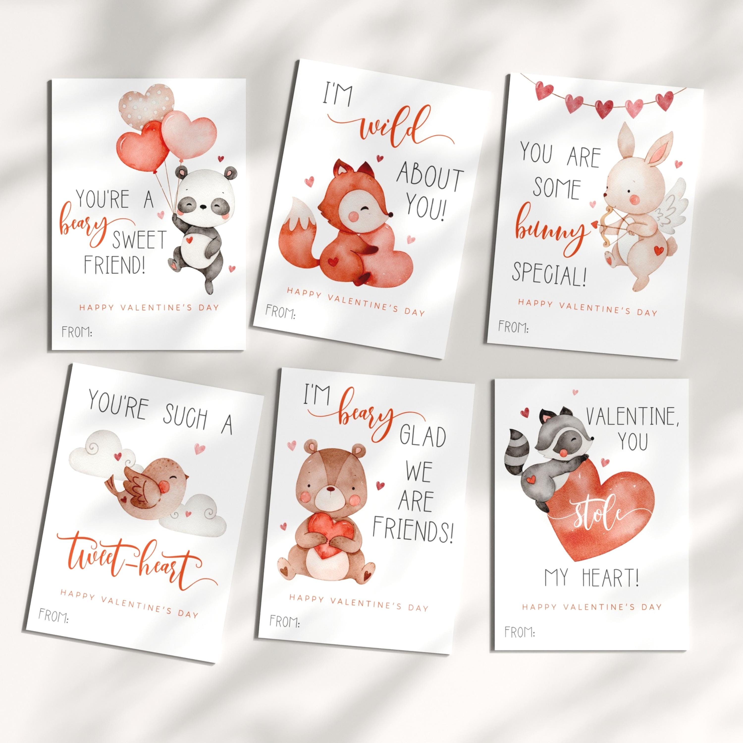 Woodland Animals Kids Valentine's, Valentines Cards for Kids School ...