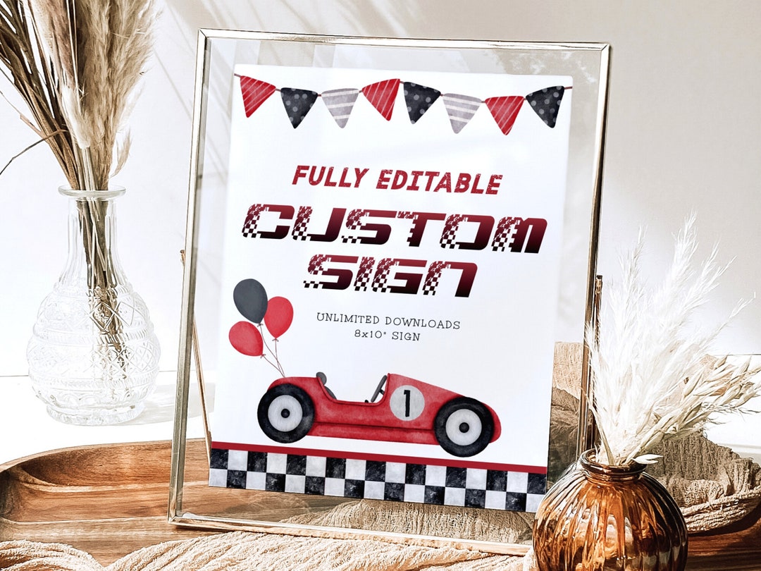 Fast One Birthday Sign Template, Fast One 1st Birthday Custom Table ...