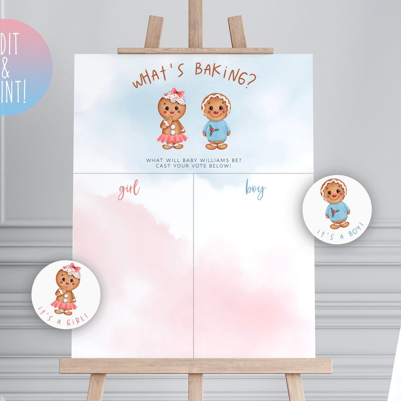 Gingerbread Gender Reveal - Etsy
