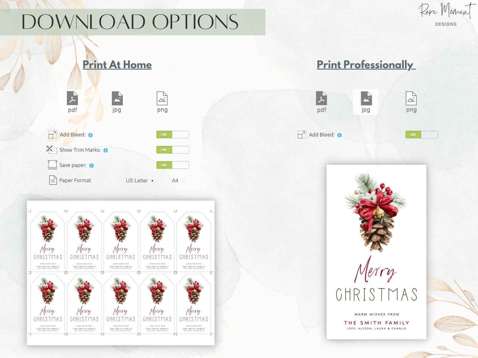 Merry Christmas Gift Tag Template, Printable Christmas Gift Tag ...