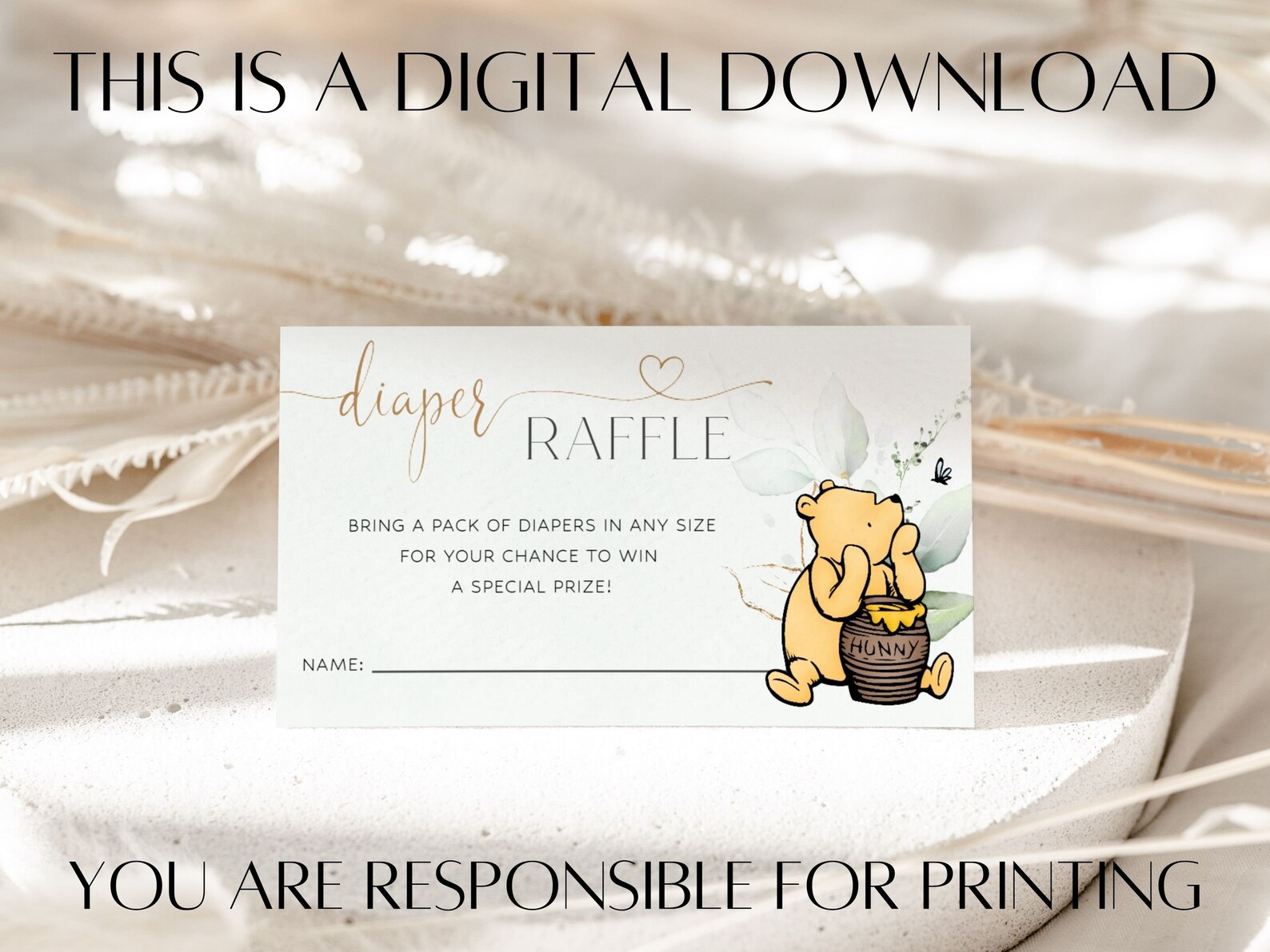 Classic Winnie the Pooh Diaper Raffle Tickets Winnie the Pooh - Etsy Canada