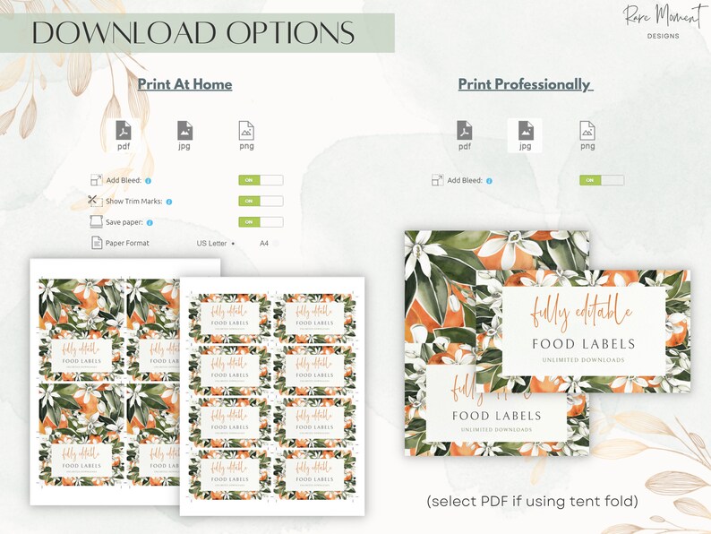 Little Cutie Baby Shower Food Labels Printable Orange Tent - Etsy