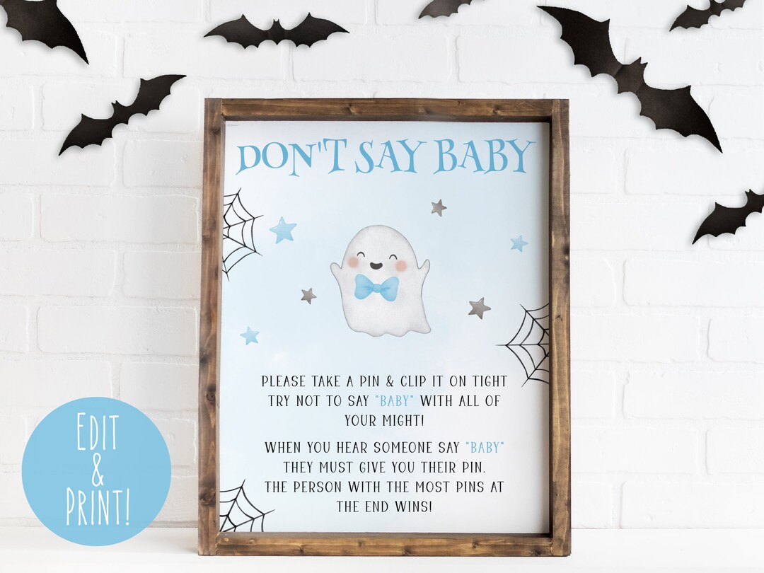 A Little Boo is Almost Due Baby Shower Sign, Halloween Dont Say Baby ...