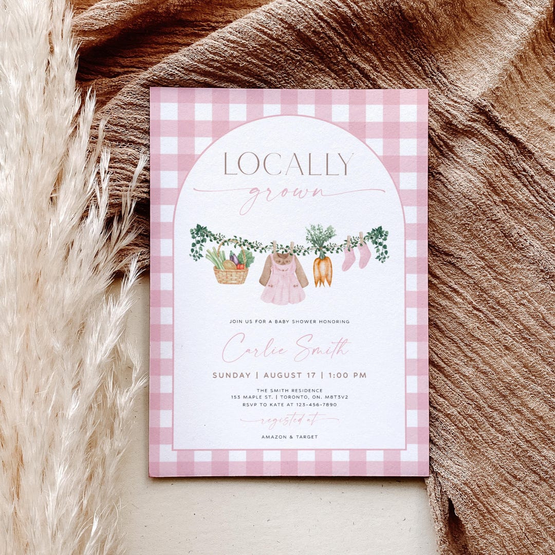 Locally Grown Baby Shower Invitation Template, Locally Grown Invite ...