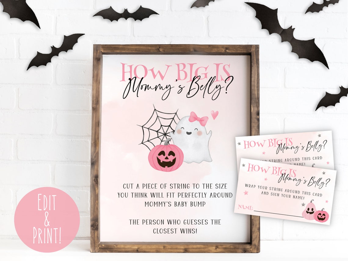 Pink Little Boo Baby Shower How Big is Mommy's Belly - Etsy