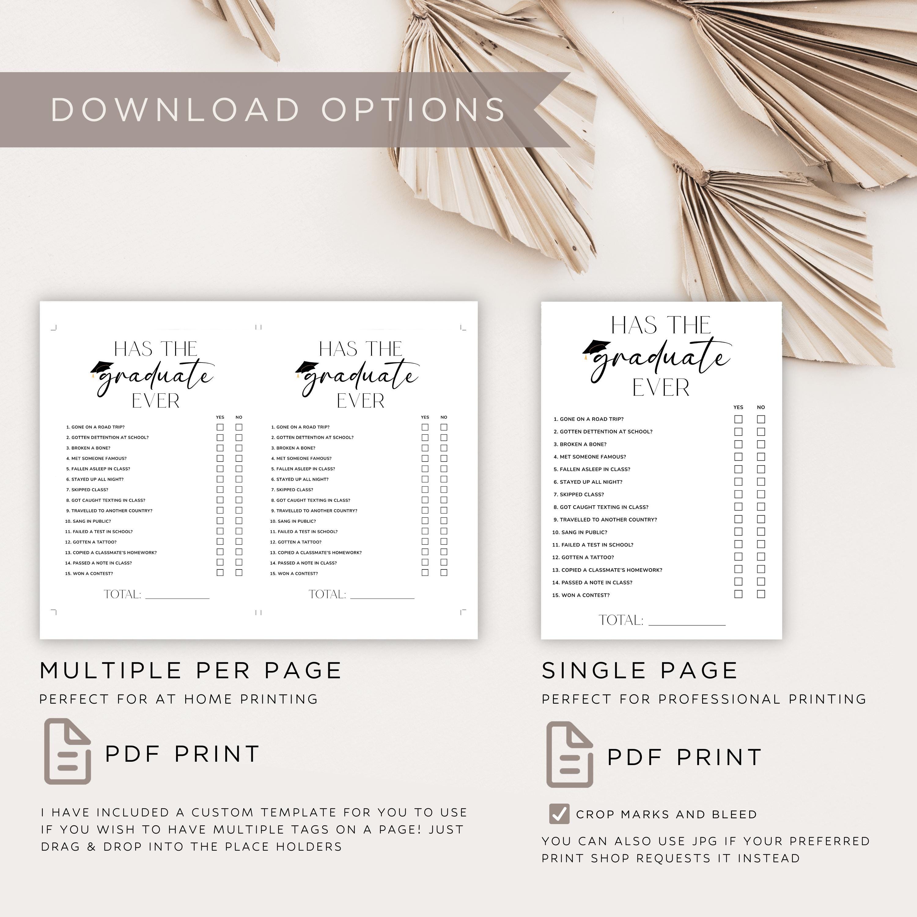 Printable Graduation Game Set, How Well Do You Know the Graduate, Has ...
