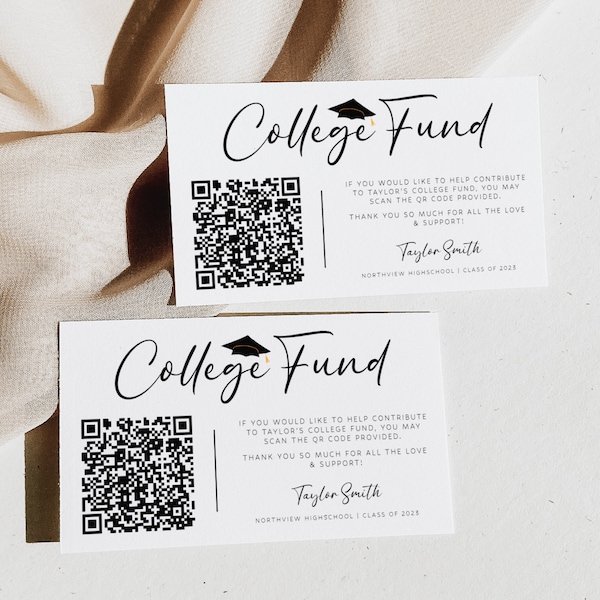 Insert Graduation Qr Code Invitation - Etsy