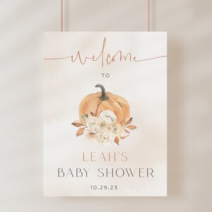 Pumpkin Baby Shower Welcome Sign Template, Fall Baby Shower Large ...