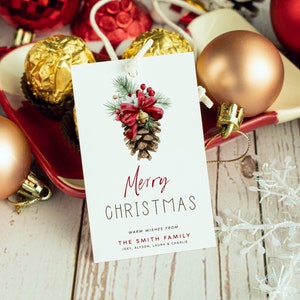 Merry Christmas Gift Tag Template, Printable Christmas Gift Tag ...