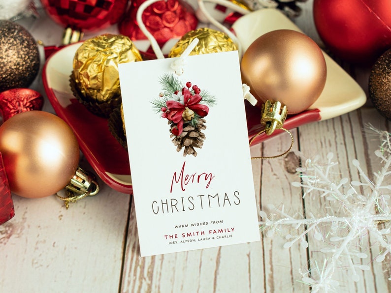 Merry Christmas Gift Tag Template, Printable Christmas Gift Tag ...