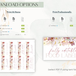 Baby Shower Food Label Template, Baby in Bloom Food Labels, Editable ...
