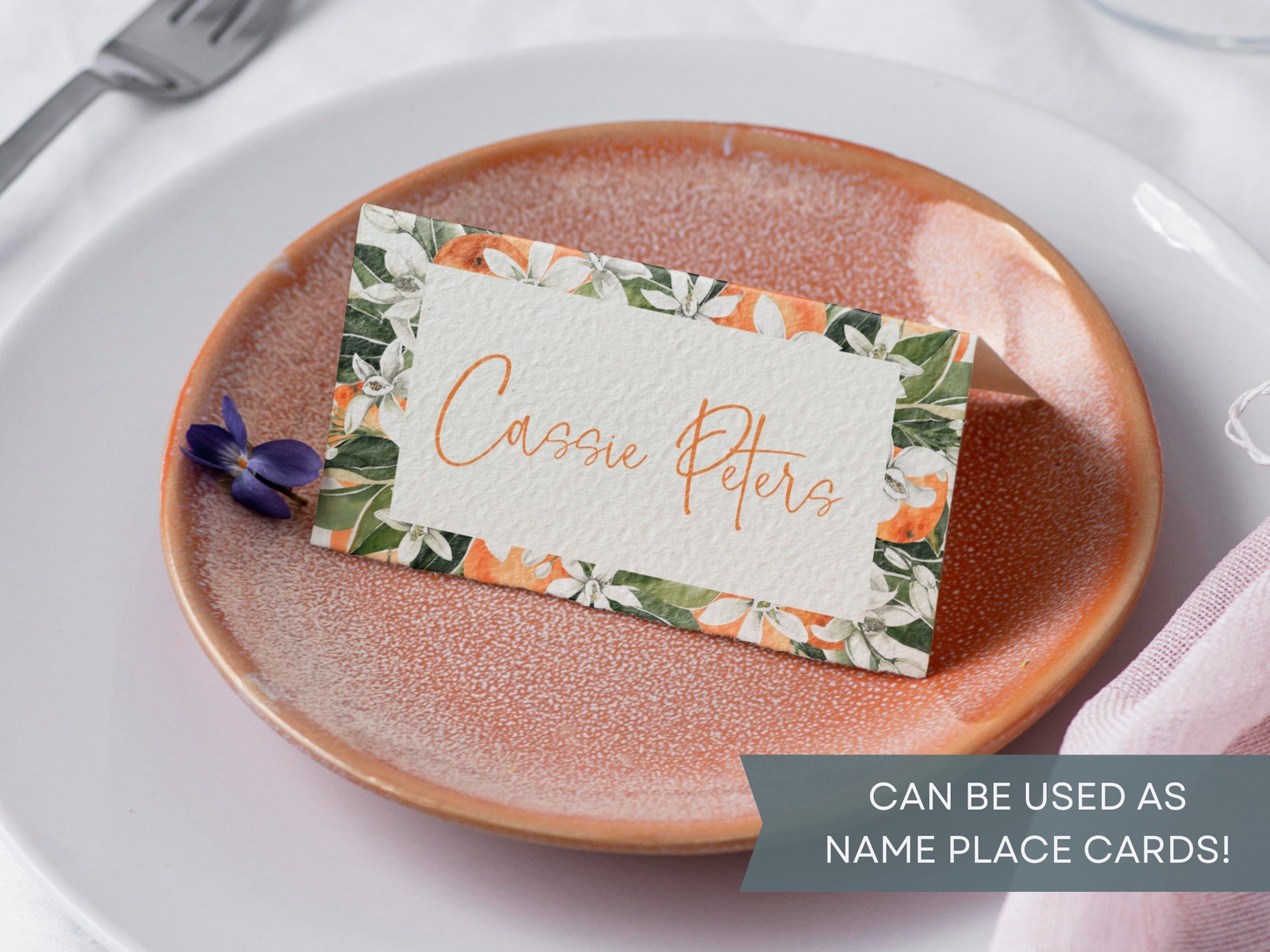 Little Cutie Baby Shower Food Labels, Printable Orange Tent Fold Labels ...