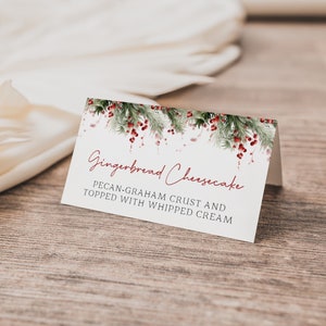 Christmas Food Label Template, Editable Christmas Food Tent Cards ...