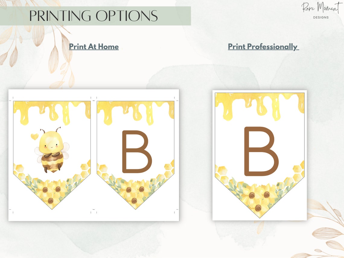 Bee Happy Birthday Banner Digital Download Sunflowers Honey - Etsy