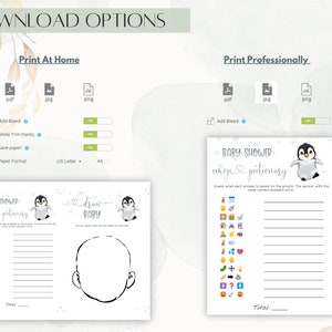 Winter Baby Shower Games Bundle, Penguin Baby Shower Game Template ...