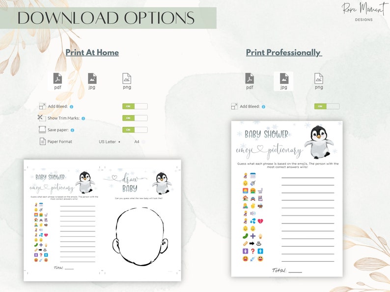 Winter Baby Shower Games Bundle Penguin Baby Shower Game - Etsy