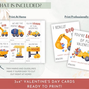 Construction Valentine's Day Cards, Kids Classroom Valentines ...