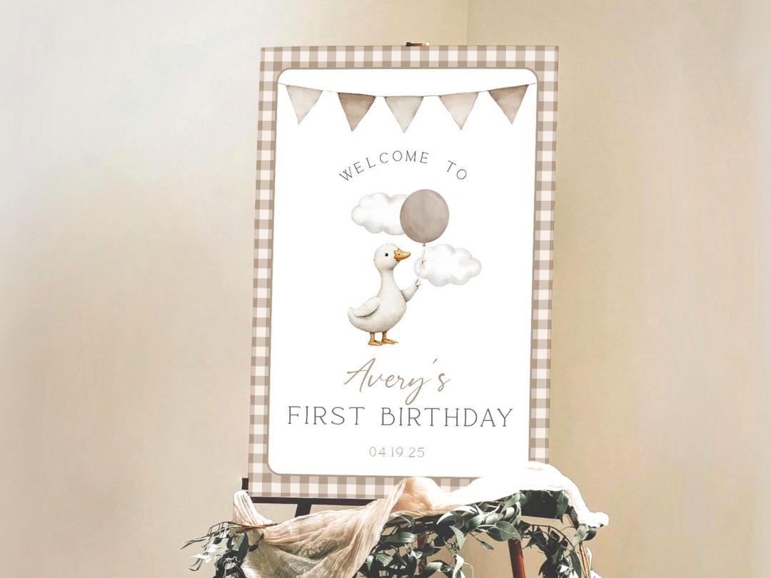 One Silly Goose Welcome Sign Template, One Silly Goose 1st Birthday ...